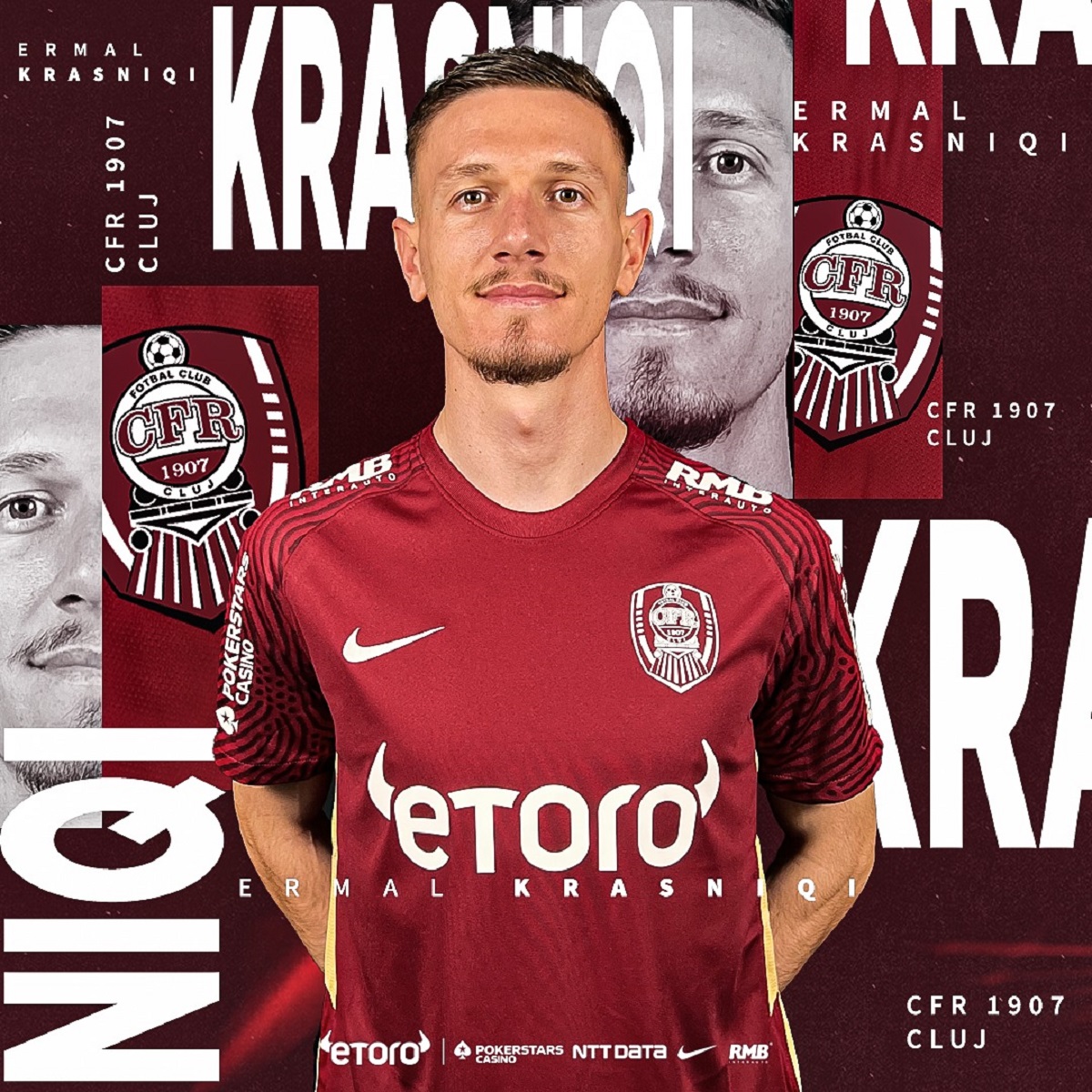 OFICIAL | Transfer pentru titlu anunțat de CFR Cluj. Dan Petrescu și-a achiziționat un mijlocaș ...