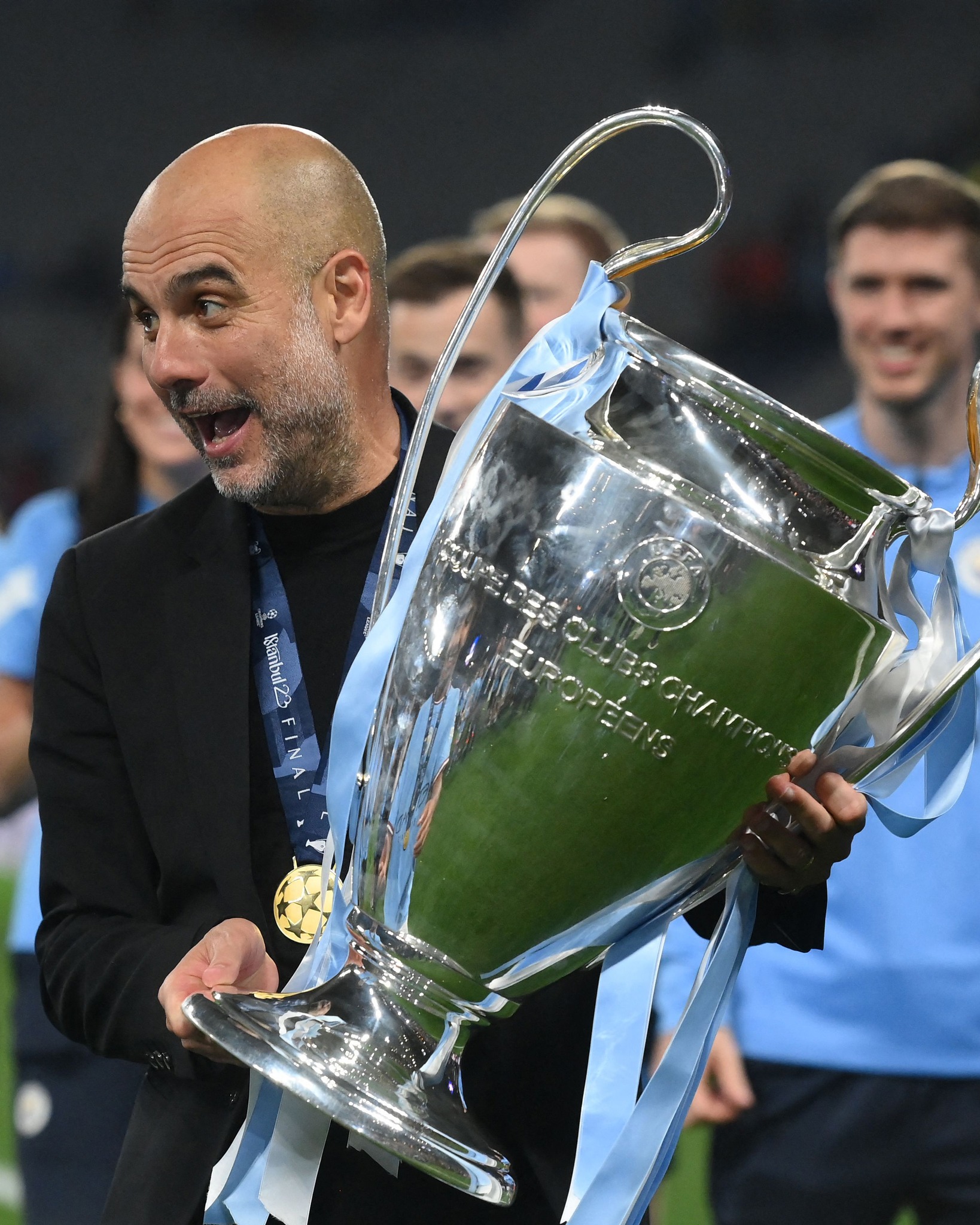 Pep Guardiola exultă după ce a câștigat Champions League cu Manchester ...